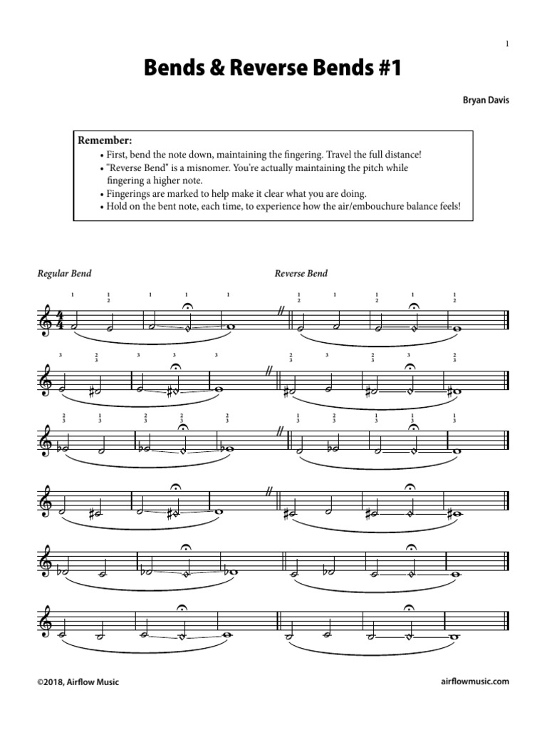 Bends and Reverse Bends 1 | PDF | Musical Techniques | Music Theory