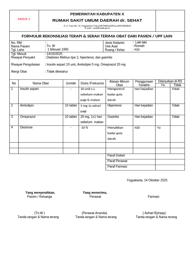 Rekonsiliasi Obat Pasien IGD Yogyakarta | PDF