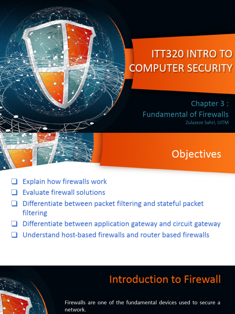 Chapter 3 Fundamental of Firewall | PDF | Firewall (Computing) | Proxy ...