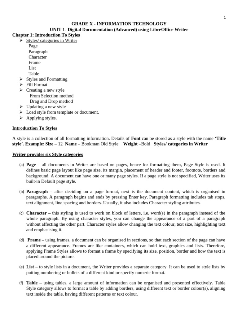 Advanced LibreOffice Writer Styles Guide | PDF | Button (Computing ...