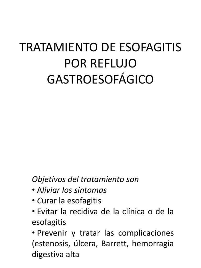Tratamiento de Esofagitis Por Reflujo Gastroesofágico | PDF | La ...