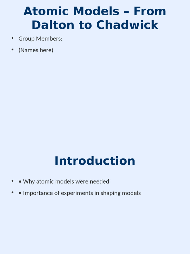 Atomic Models Presentation Styled | PDF