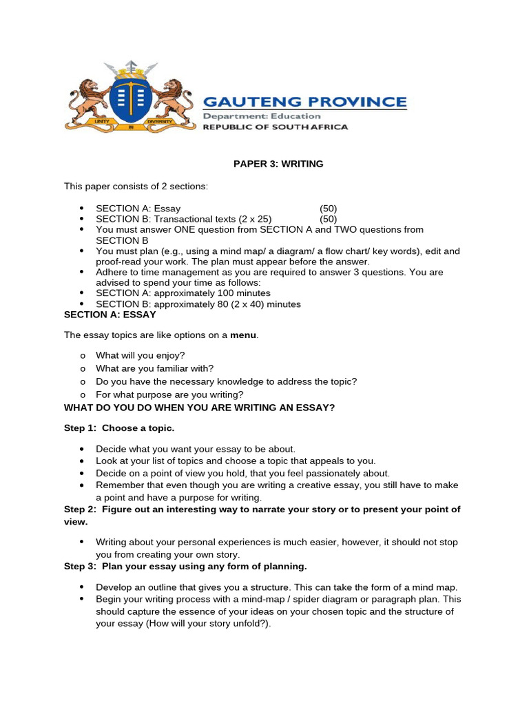 Guidelines for Paper 3 Writing | PDF | Essays | Language Mechanics