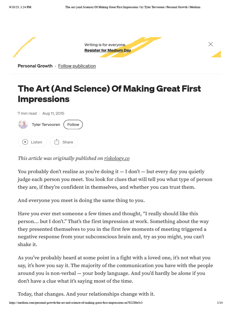Mastering First Impressions Techniques | PDF | Nonverbal Communication ...