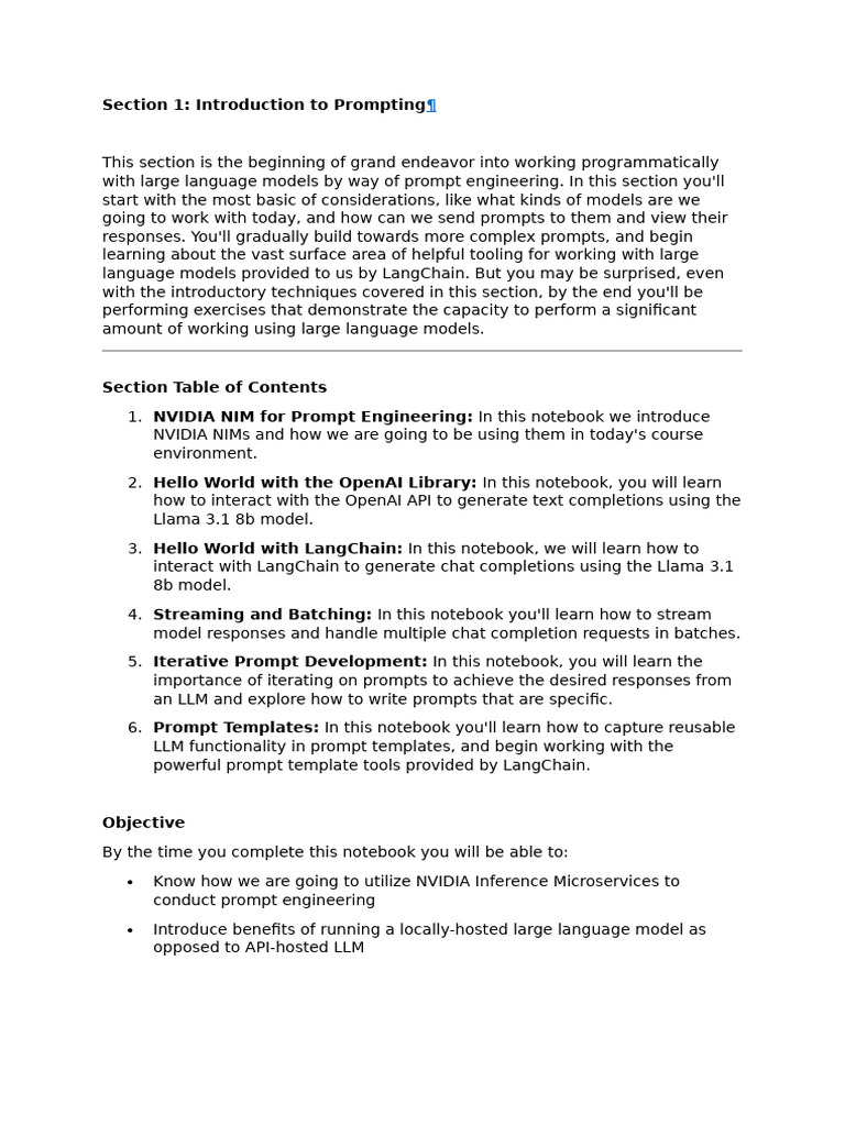 Section 1 NVIDIA Prompt Course | PDF | Parsing | Computing