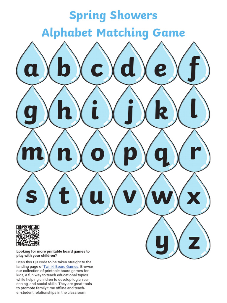 Spring Showers Alphabet Matching Game | PDF