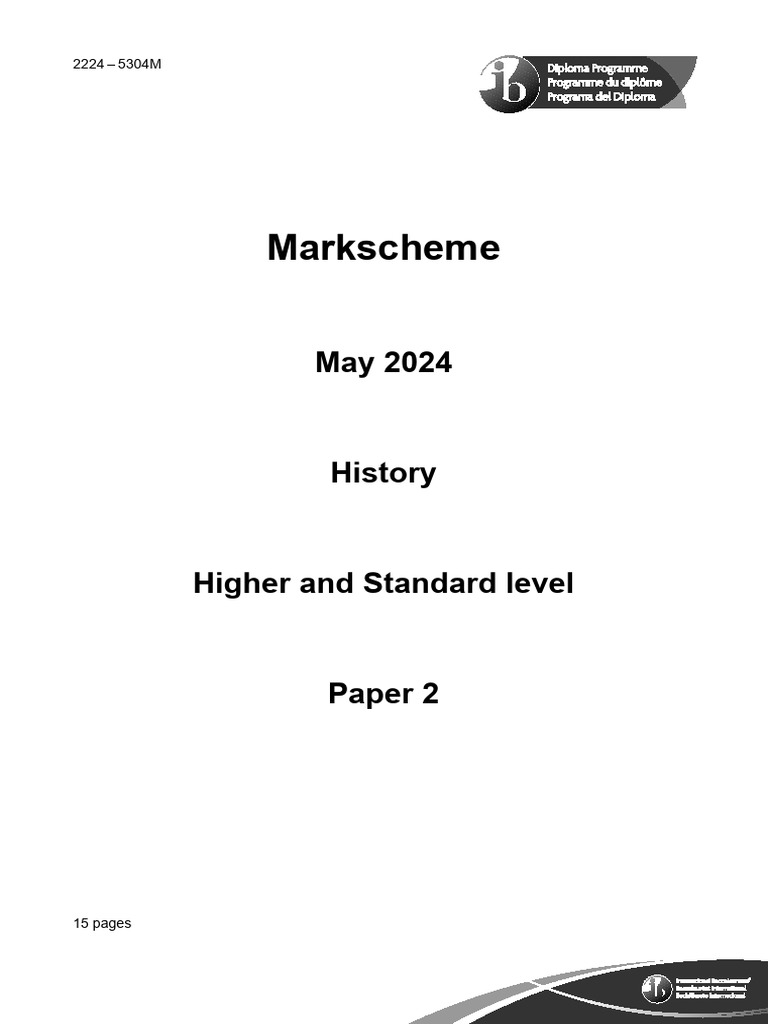 IB History Paper 2 Markscheme 2024 | PDF | Cold War | Soviet Union