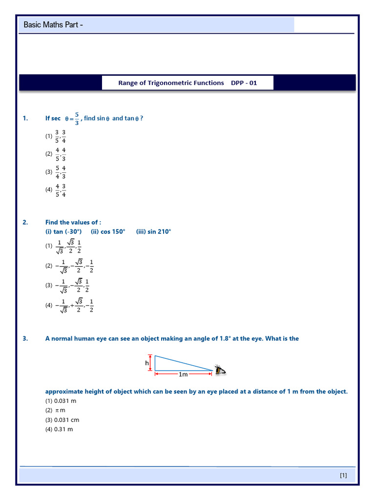 All DPP | PDF | Elementary Geometry | Trigonometry