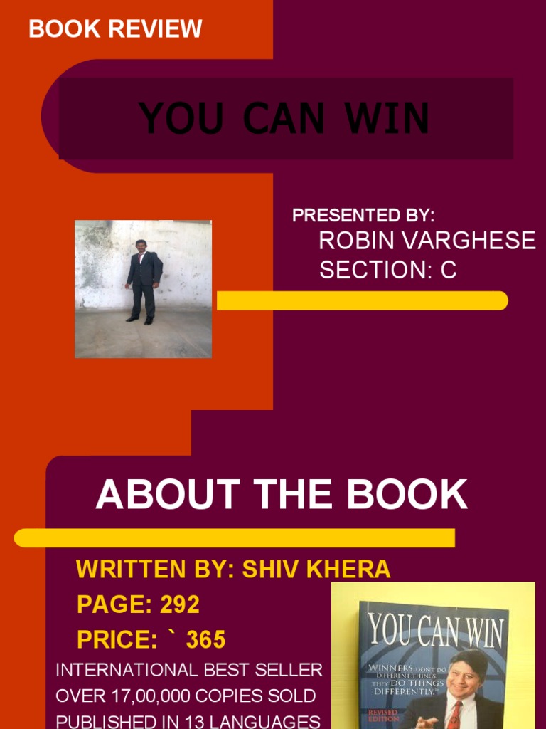 You Can Win: Book Review | PDF | Self Esteem | Attitude (Psychology)