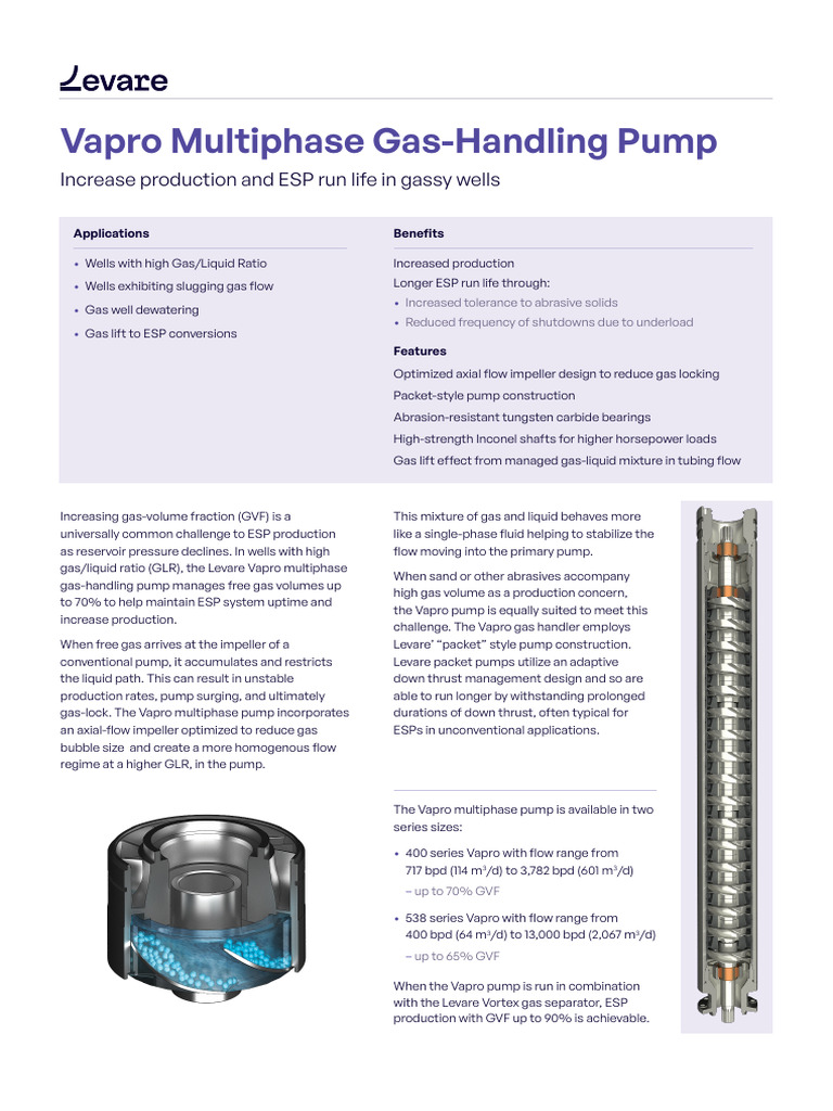 Vapro Multiphase Gas Pump Solutions | PDF | Pump | Gases