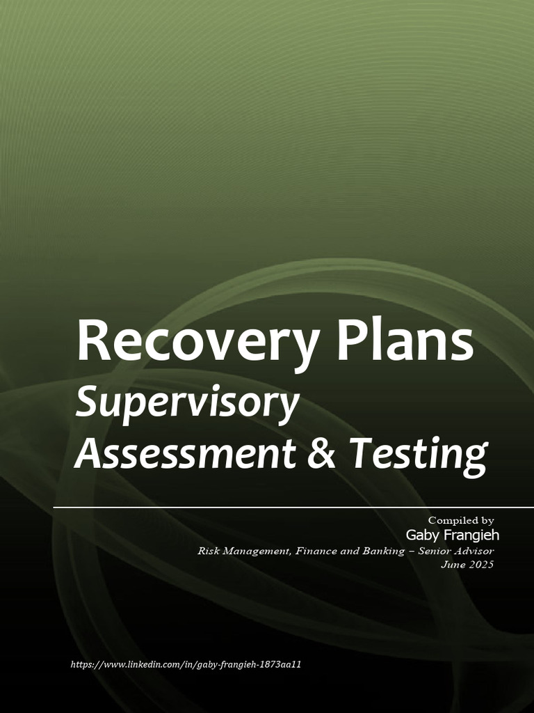 Recovery Plans Assessment Guidelines | PDF | Banks | Market Liquidity