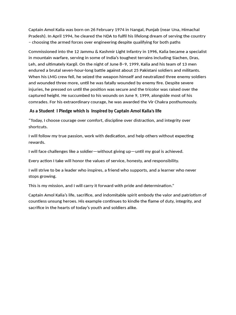 Captain Amol Kalia | PDF