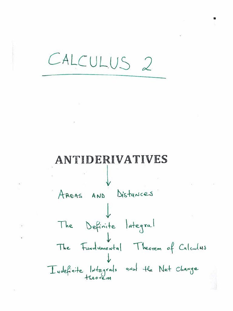 Notes 1-6 Antiderivatives, Areas and Distances, Definite Integrals, FTC ...