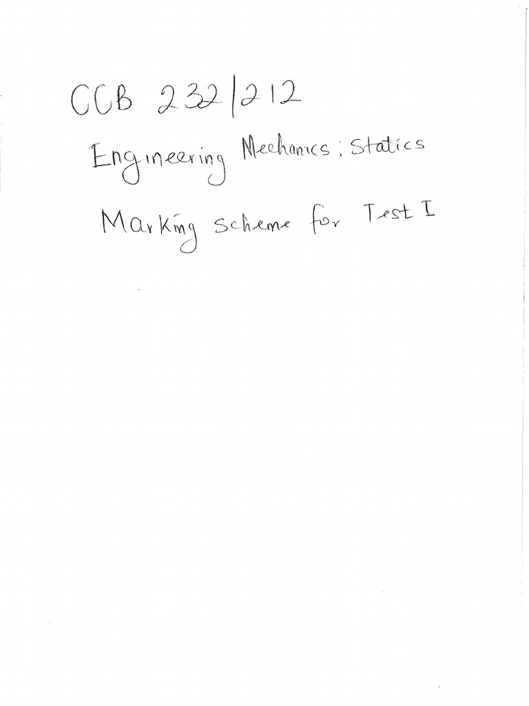 CCB 232 Test I Marking Scheme - 2025 | PDF