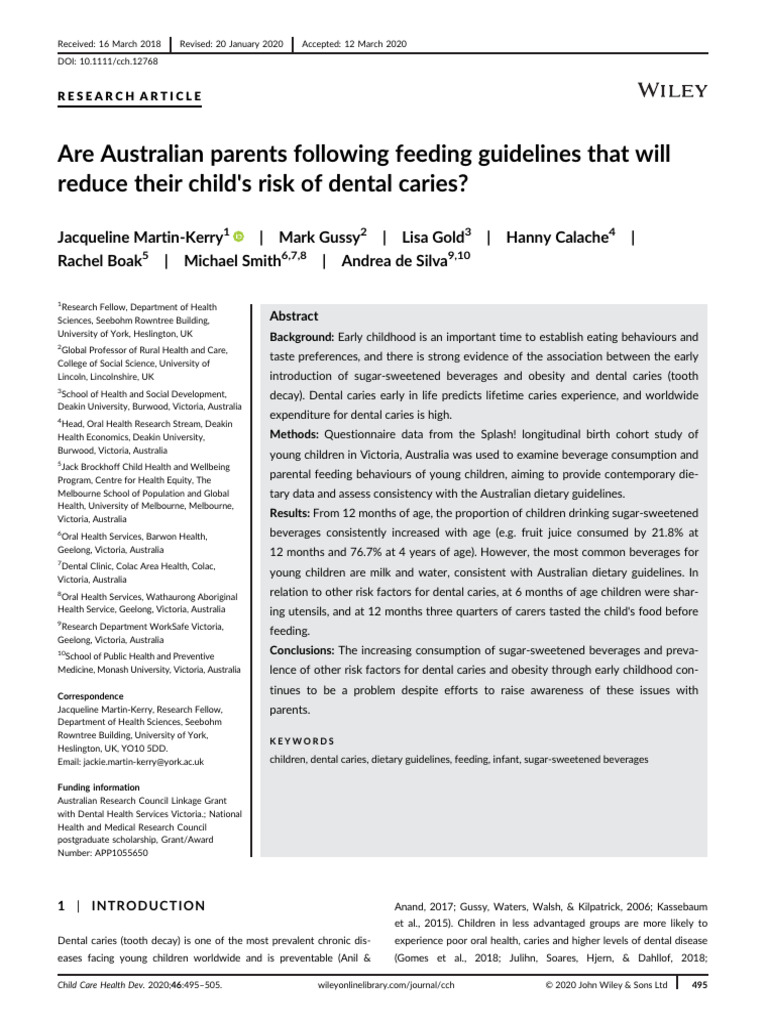 Are Australian Parents Following Feeding Guidelines That Will Reduce ...