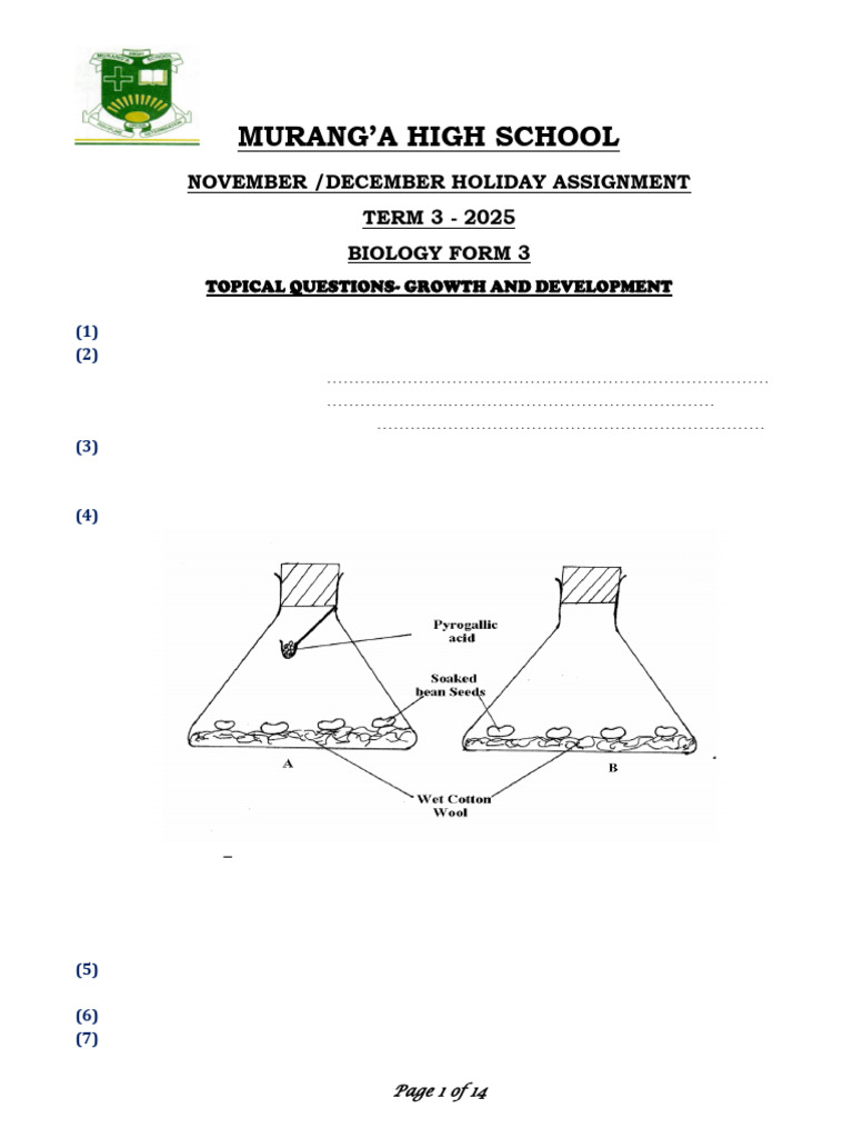 BIO F3 T3 2025 | PDF | Germination | Seed