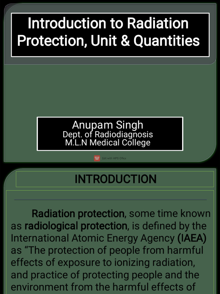 Introduction To Radiation Protection, Unit & Quantities | PDF ...