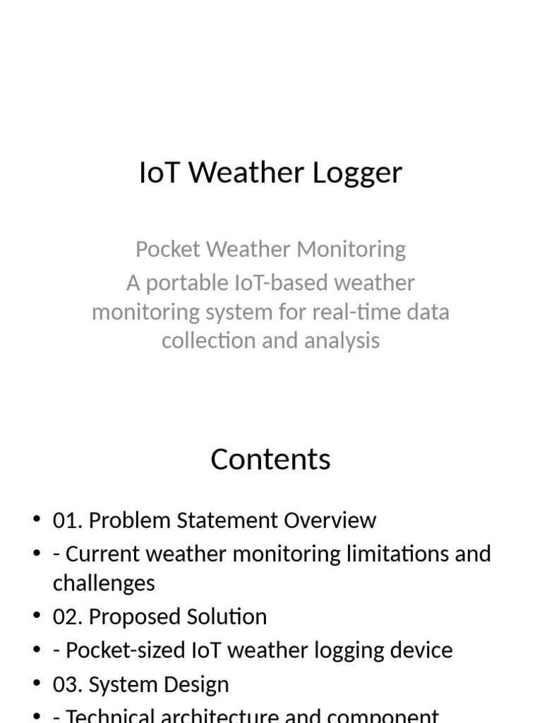 IoT Weather Logger Presentation | PDF