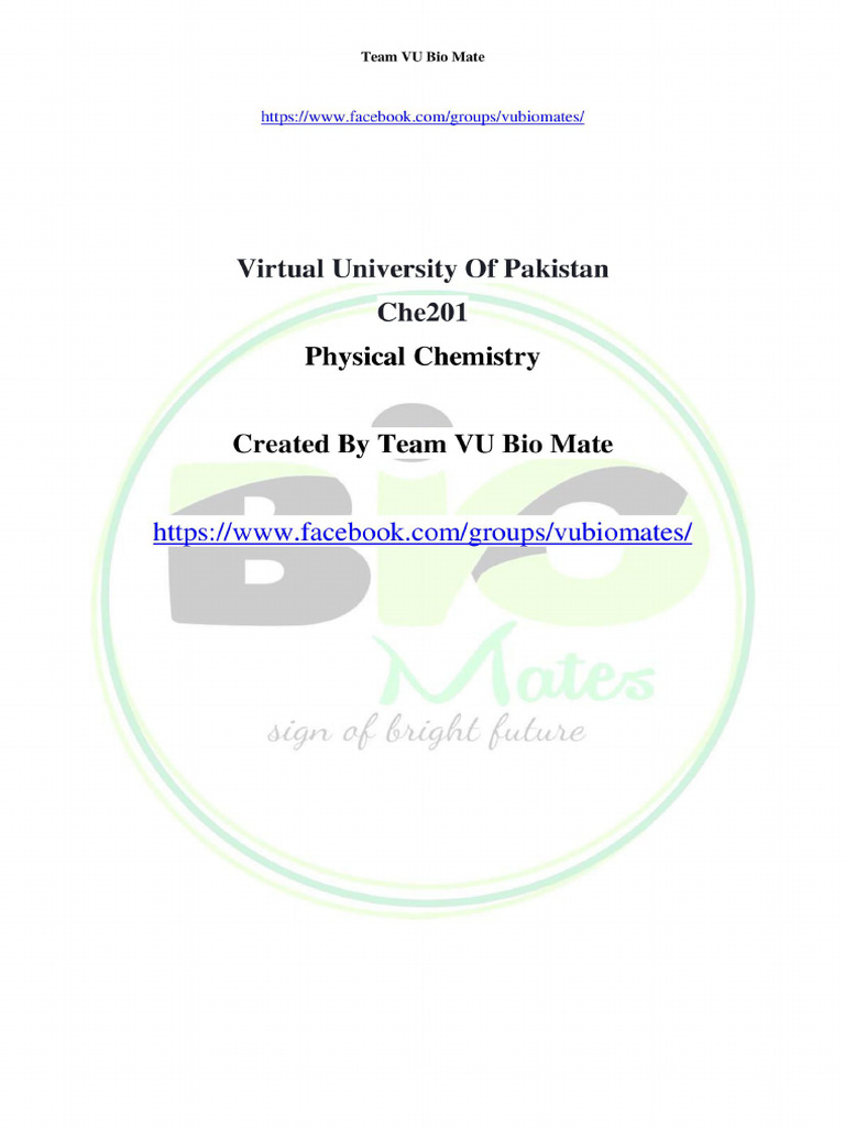CHE201 Final Term | PDF