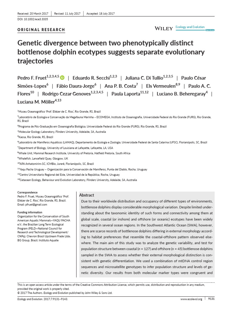 (2017) Genetic Divergence Between Two Phenotypically Distinct ...