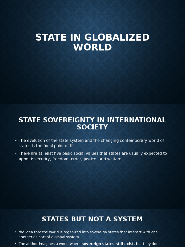 State in Globalized World | PDF | Sovereignty | Globalization
