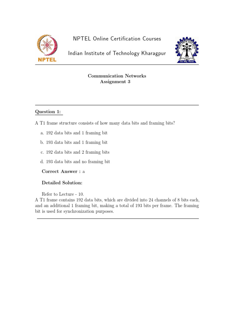 T1 Frame Structure and TSI Switch Analysis | PDF | Telecommunications ...