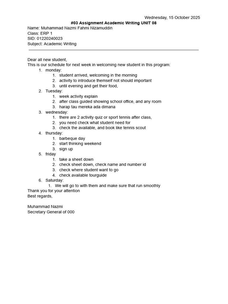 #03 Assignment Academic Writing UNIT 08 | PDF