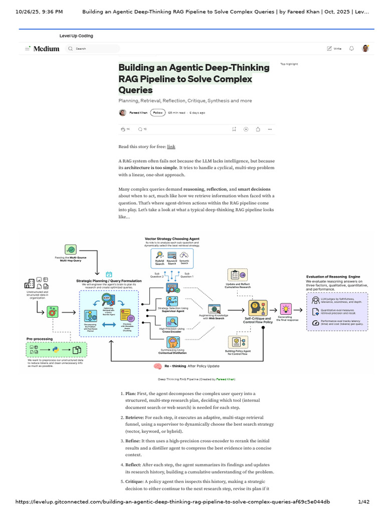 Building An Agentic Deep-Thinking RAG Pipeline To Solve Complex Queries ...