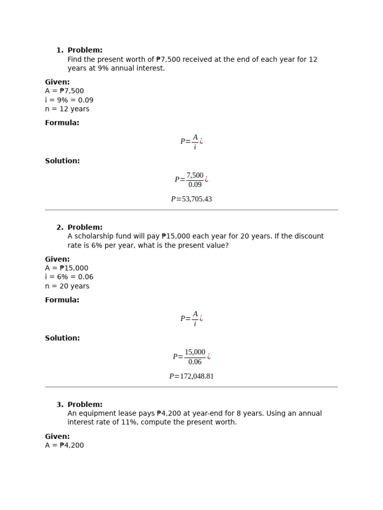 Perpetuity Example 2 | PDF | Present Value | Interest