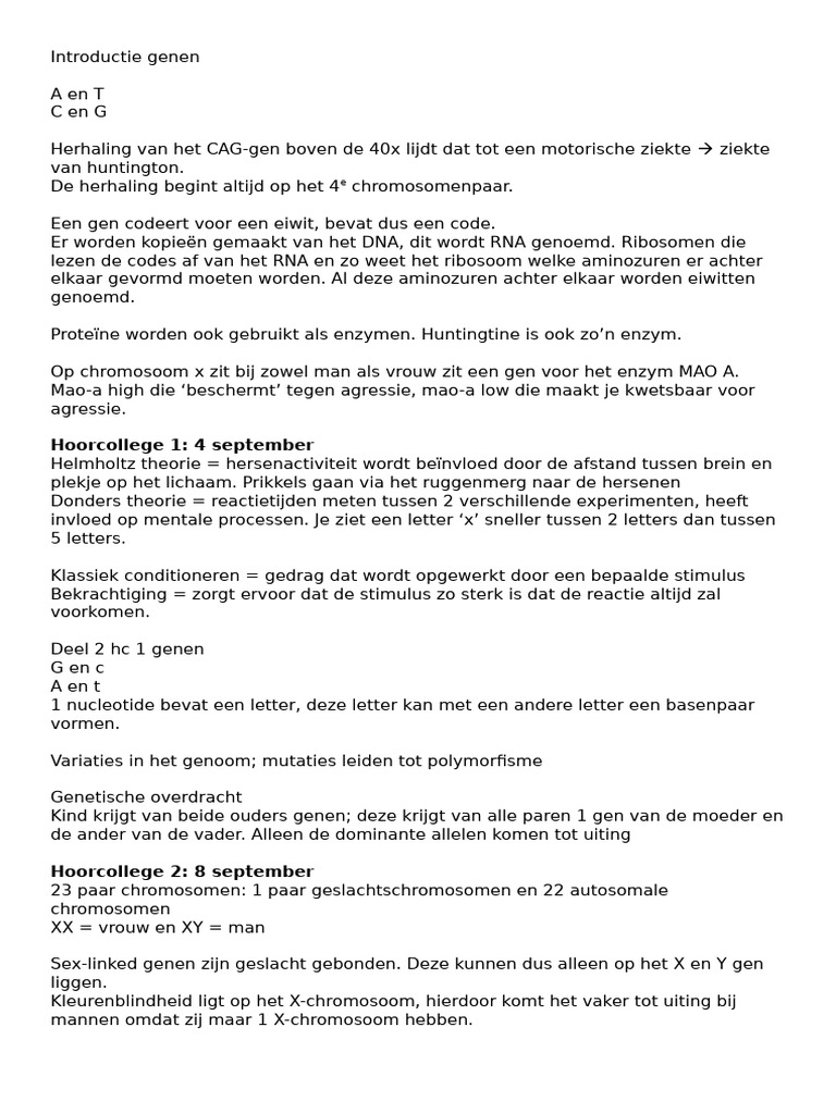 Introductie Genen Plus HC | PDF