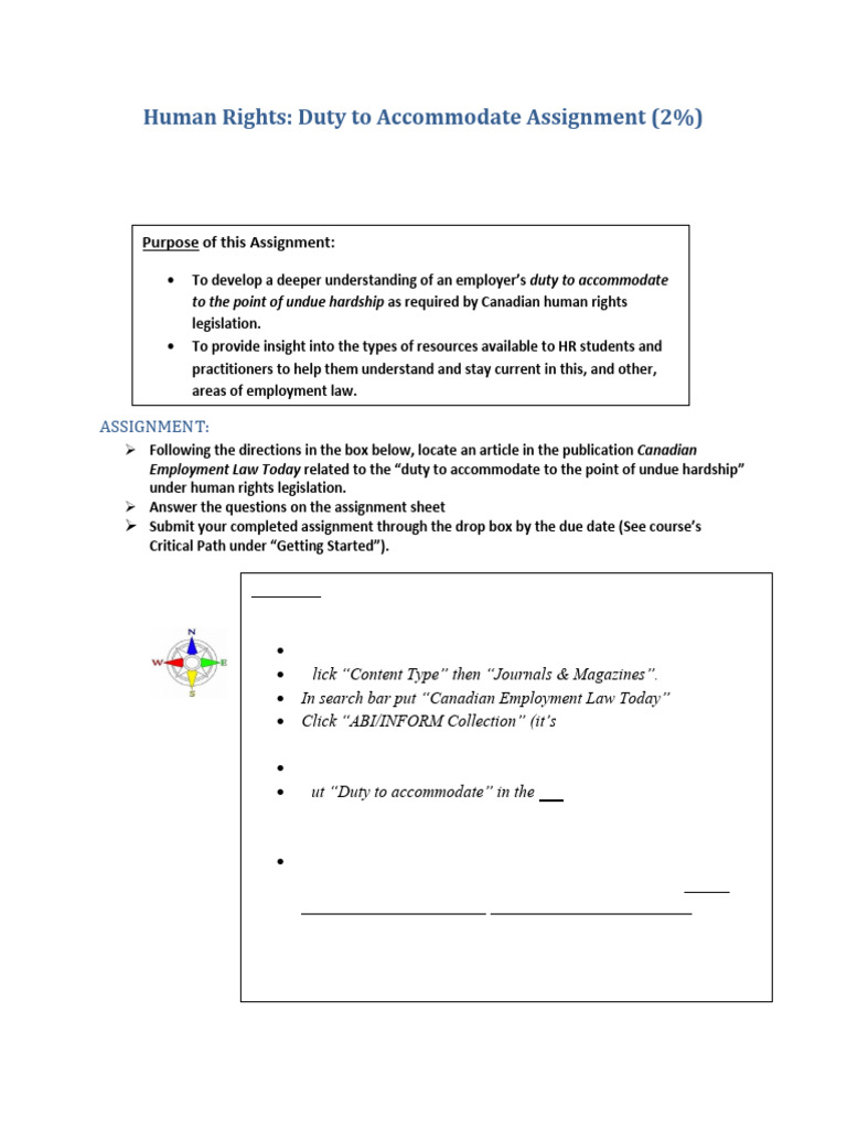 HR Project- Duty to Accommodate Assignment | PDF