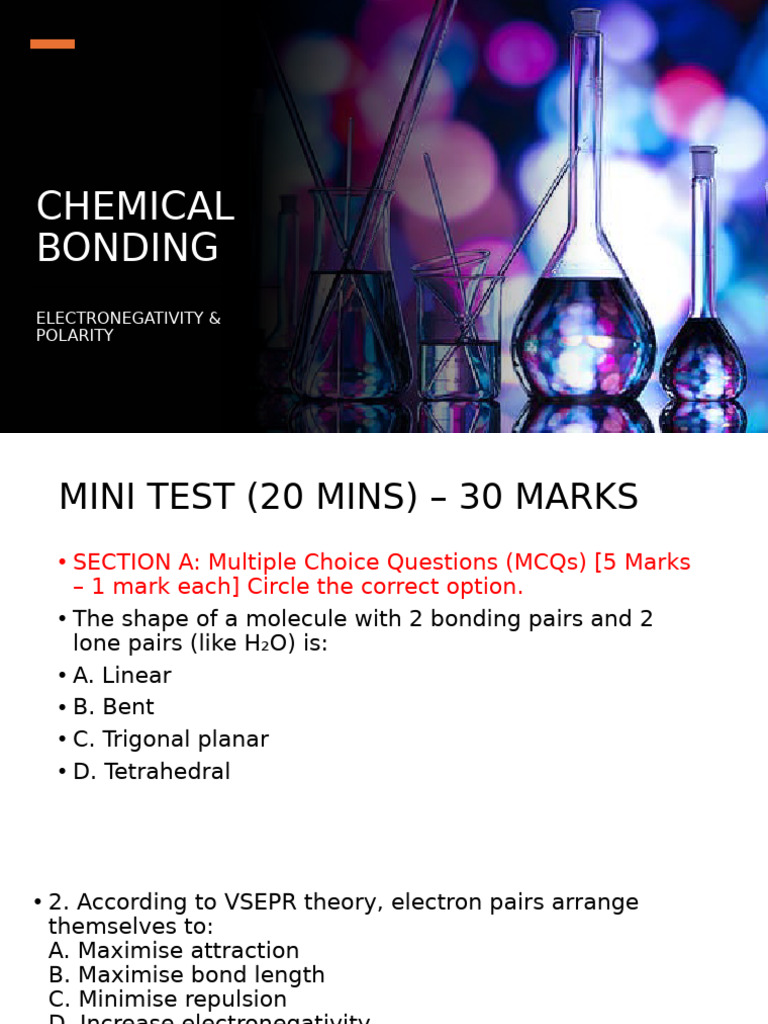 Chemical Bonding - Electronegativity | PDF | Chemical Bond | Chemical ...