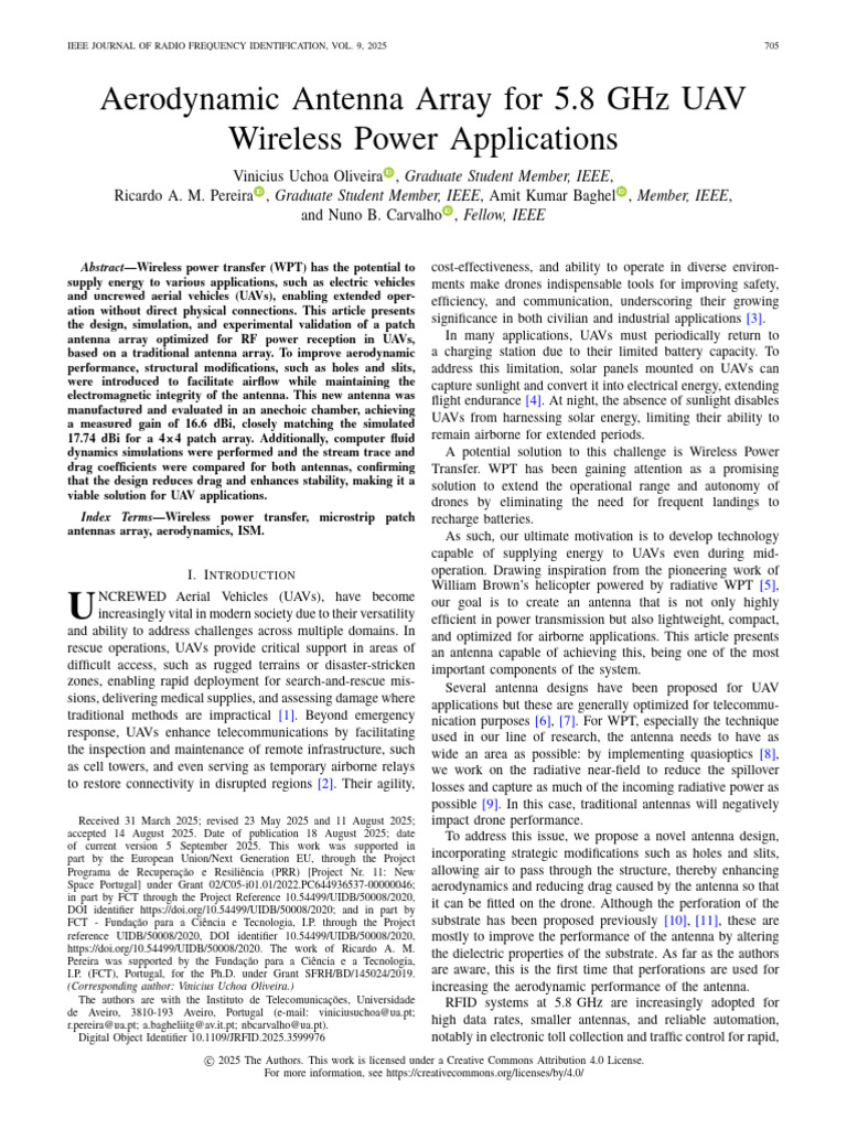 Aerodynamic Antenna Array For 5.8 GHZ UAV Wireless Power Applications ...