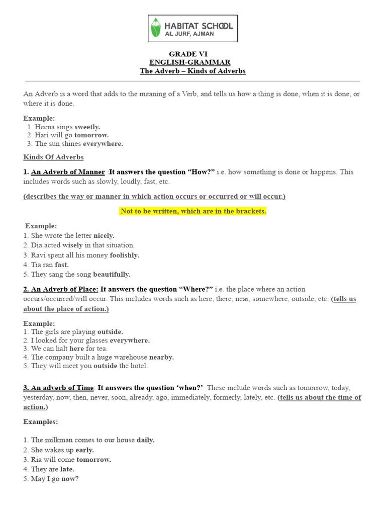 Understanding Adverbs: Types and Usage | PDF | Adverb | Linguistics