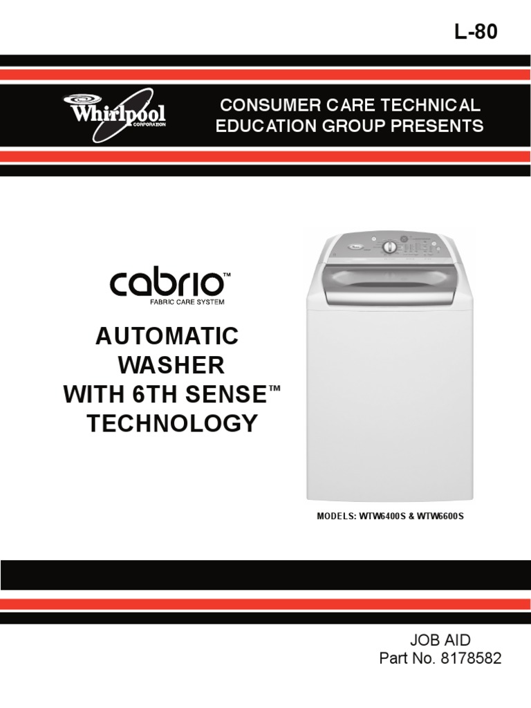 Whirlpool Cabrio Washer With 6th Sense Technology | PDF | Washing ...