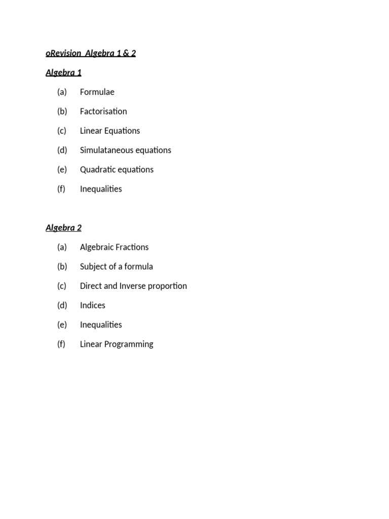 Algebra 12 p2 0580 Maths | PDF