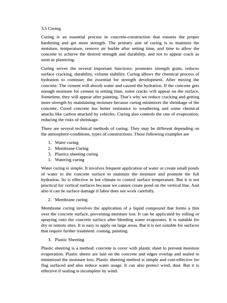 Curing | PDF | Concrete | Building Materials