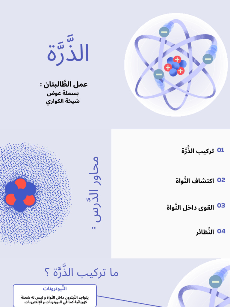 Chemistry Atomic Structure Presentation in Lavander Red Blue ...