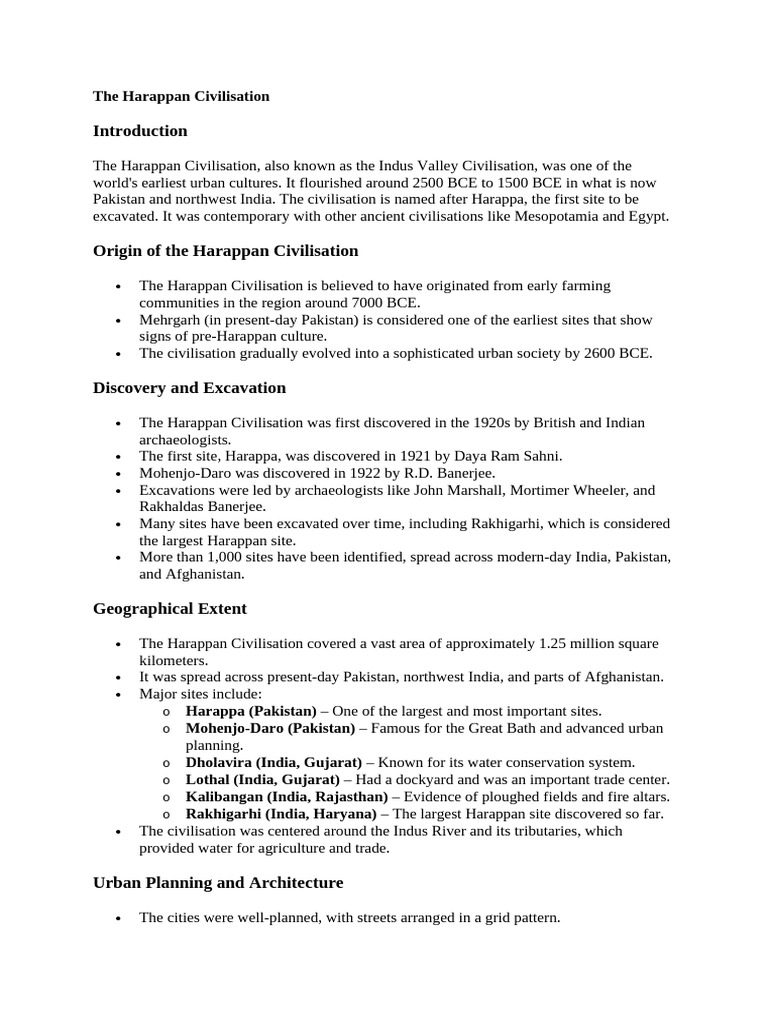 The Harappan Civilisation | PDF