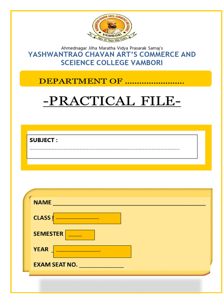 Practical File Front Page (5) | PDF