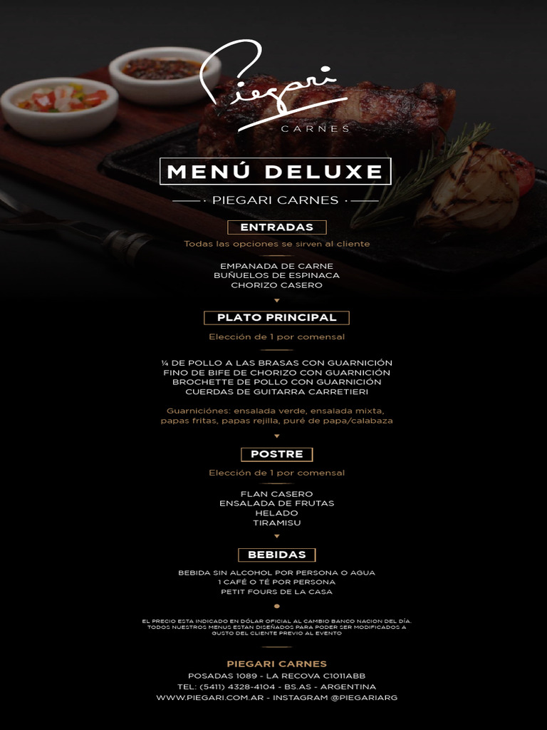 Menú Carnes | PDF | Postres | ensalada