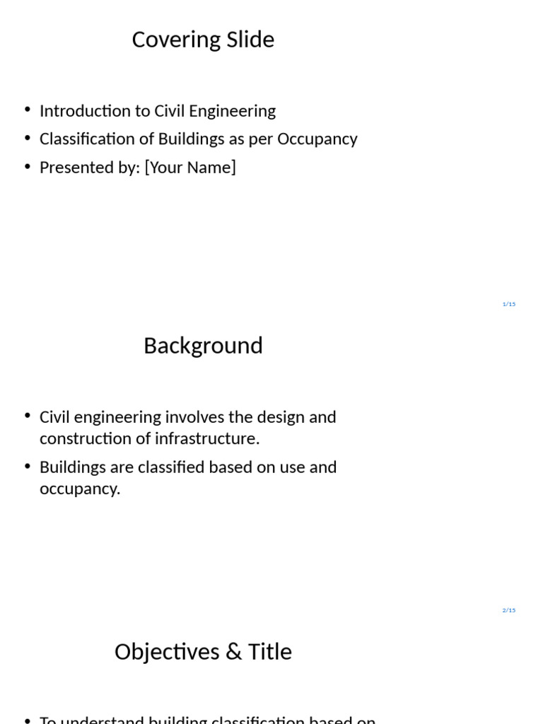 Building Classification by Occupancy | PDF
