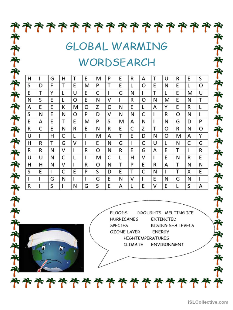 Climate Change Word Search Puzzle | PDF | Climate Change | Ice