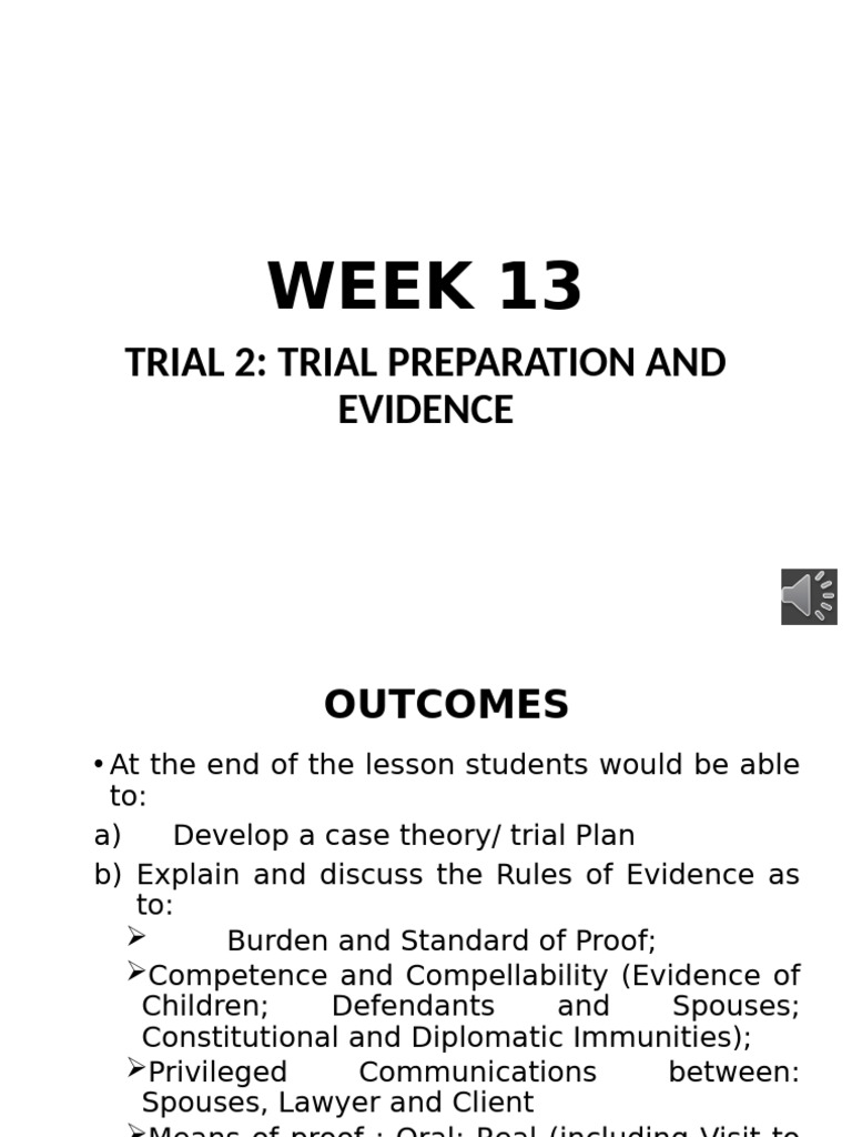 Trial Preparation and Evidence Rules | PDF | Burden Of Proof (Law ...