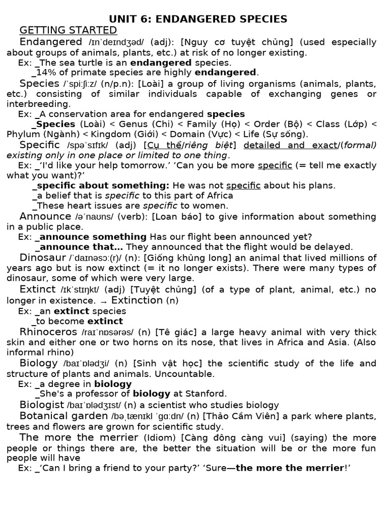 Group 3 - Getting Started - Unit 6 | PDF | Zoology | Biological ...