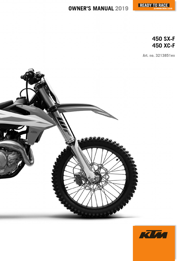 KTM SXF 450 2019 Owner Manual English | PDF | Brake | Vehicles