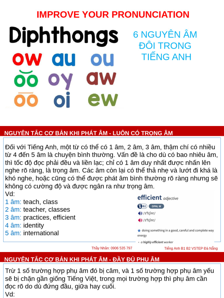 A1 - Pronunciation 2 - Diphthongs | PDF