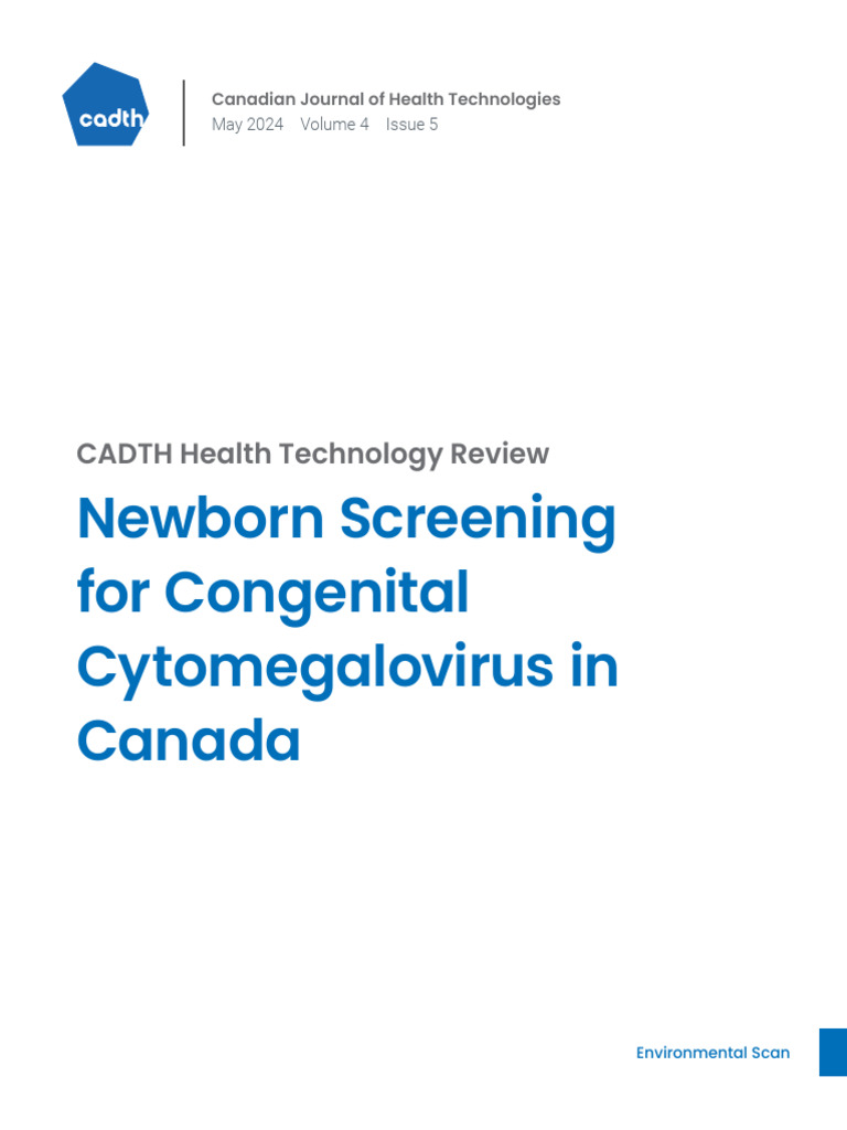 New Born Screening For CMV Congenito Canada | PDF | Screening (Medicine ...