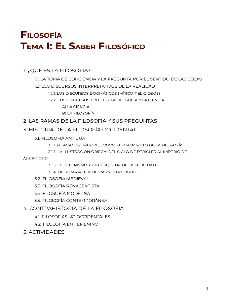 Unidad 1. El Saber Filosófico | PDF | Conocimiento | Verdad