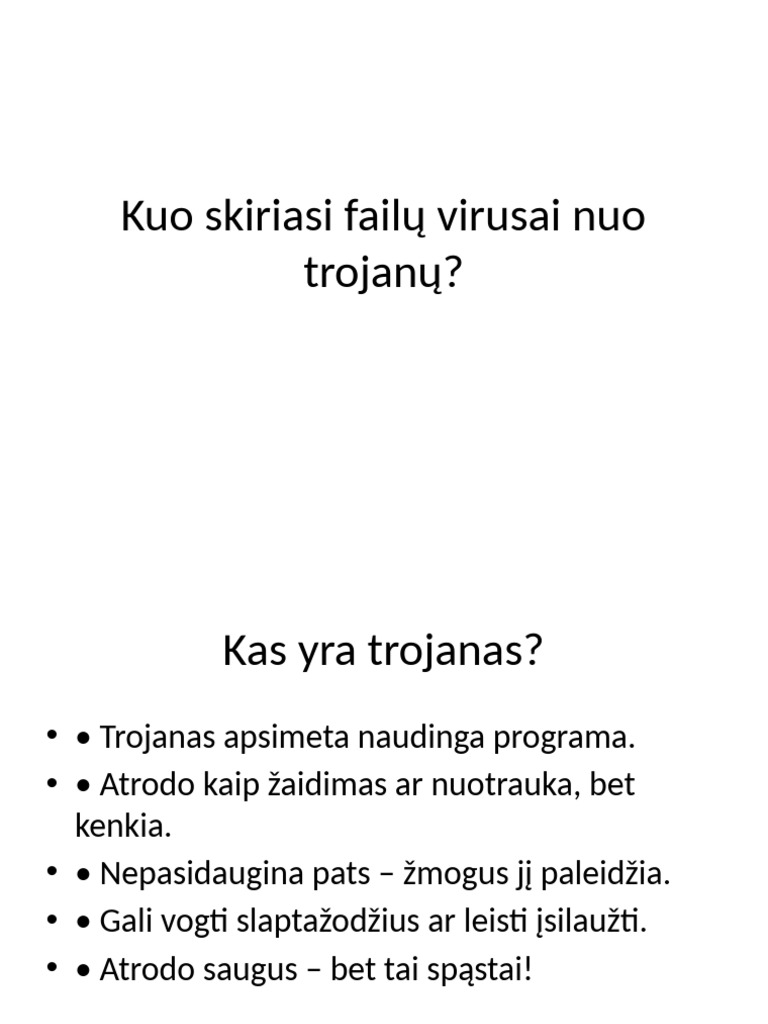 Virusai Vs Trojanai 6kl | PDF